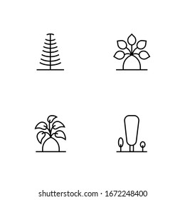 Tree Vector Line Icon Set Naturally Stock Vector (Royalty Free ...