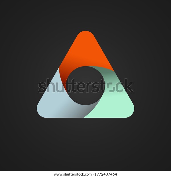 Triangle Divided Into Three Colored Parts Stock Vector (Royalty Free ...