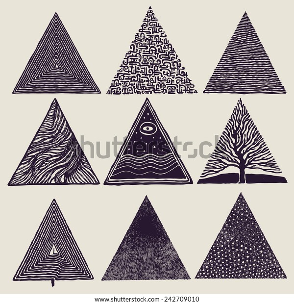 Triangles Set Vector Illustration Stock Vector (Royalty Free) 242709010 ...