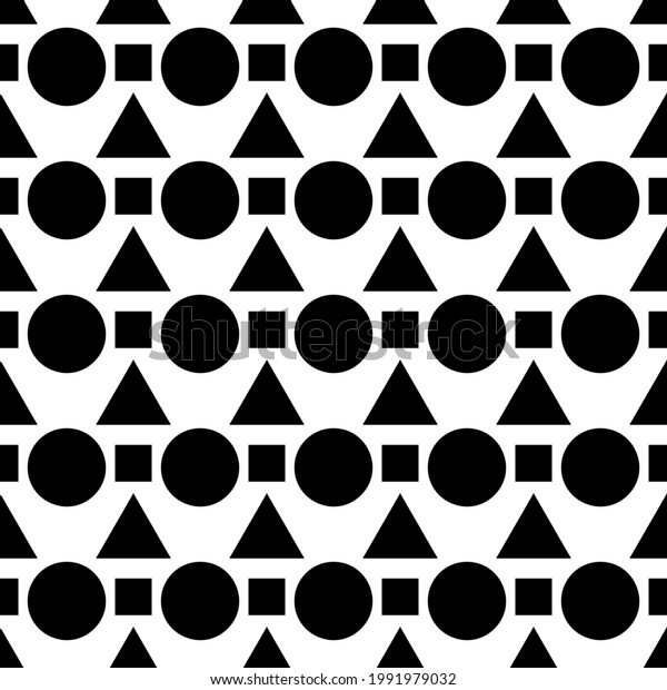 Triangles Squares Circles Vector Black Shapes Stock Vector (Royalty ...