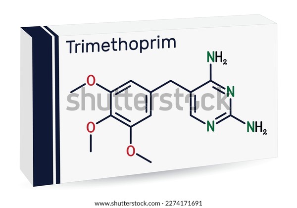 Trimethoprim Tmp Molecule Antifolate Antibiotic Skeletal Stock Vector (Royalty Free) 2274171691 ...