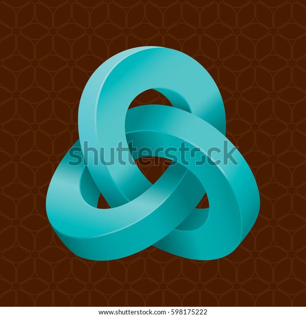Triple Mobius Loop Impossible Geometric Figure Stock Vector (Royalty ...