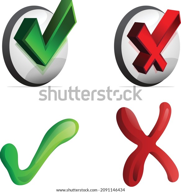 True Tick Wrong Cross Vector Art Stock Vector (Royalty Free) 2091146434 ...