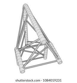 Truss Girder Element Wireframe Low Poly Stock Vector (Royalty Free ...