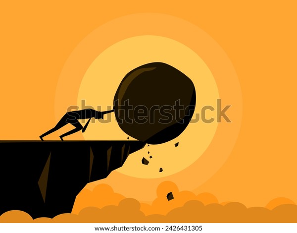 860 Man Pushing Rock Stock Vectors and Vector Art | Shutterstock