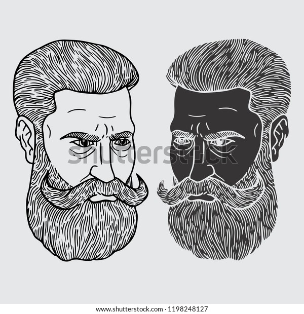 Twin Beard Man Vector Stock Vector (Royalty Free) 1198248127 | Shutterstock