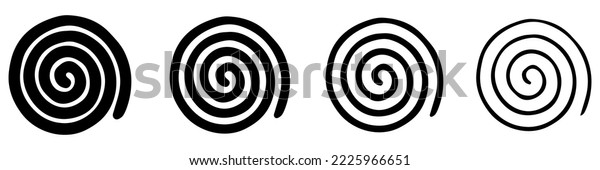 Twisted Swirl Elements Set Simple Spirals Stock Vector (Royalty Free ...