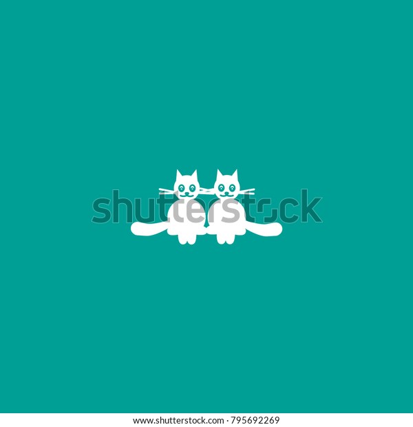 Two Cats Icon Stock Vector (Royalty Free) 795692269 | Shutterstock