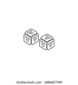 Two Dice Logo Concept Initials V Stock Vector (Royalty Free) 1886827390 ...