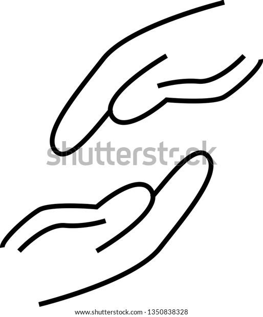 Two Hand Flat Icon Stock Vector (Royalty Free) 1350838328 | Shutterstock