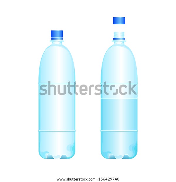 Two Plastic Bottles Empty One One Stock Vector (Royalty Free) 156429740 ...