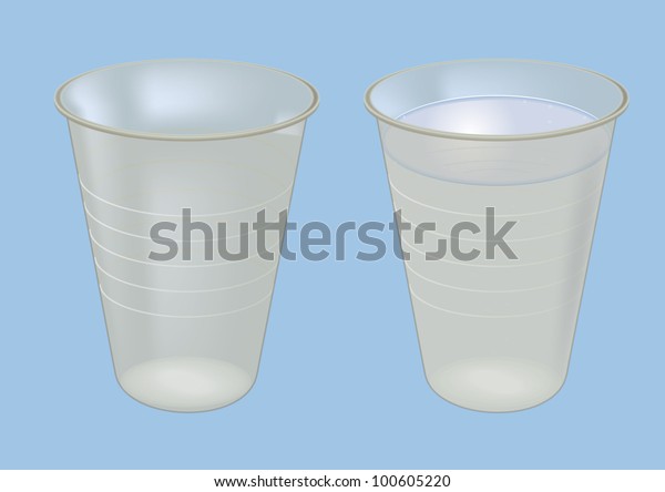 Two Plastic Cup Empty Full Water Stock Vector (Royalty Free) 100605220 ...