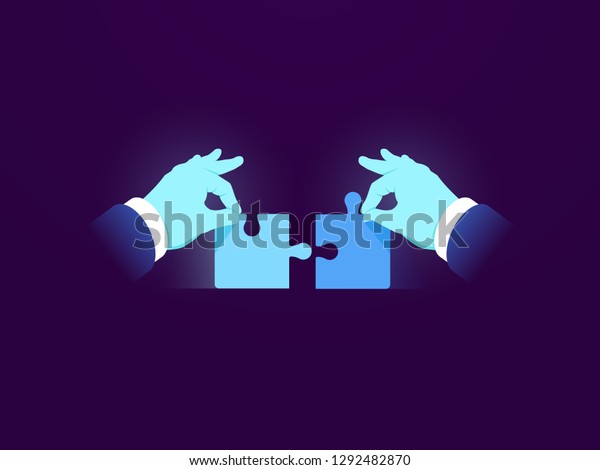 Two Puzzle Pieces Task Solution Business Stock Vector (Royalty Free ...