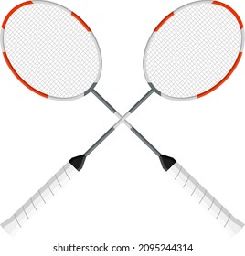 Realistic Crossed Badminton Rackets Badminton Tournament Stock Vector ...