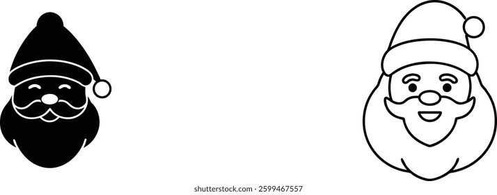 6,5 ribu Ilustrasi, Foto Stok, dan Gambar Simple santa face Tanpa ...