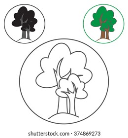 Two Trees Logo Concept Vector Format: vector de stock (libre de ...