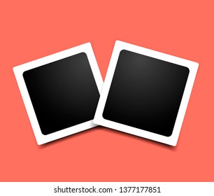 Two Square Photo Frame Vector Mockup Stock Vector (Royalty Free ...