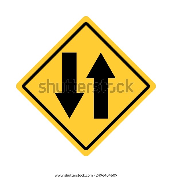 Two Way Sharp Left Turn Merging Stock Vector (Royalty Free) 2496404609 ...