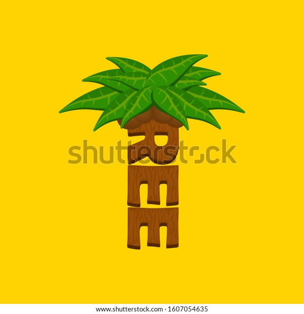 Typography One Word Logo Tree Stock Vector (Royalty Free) 1607054635 ...