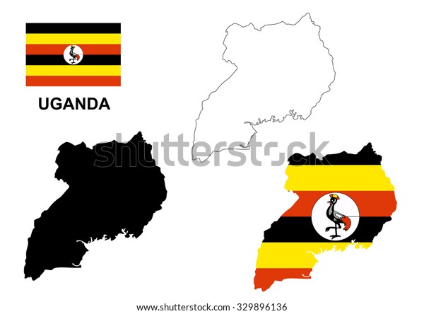 Uganda Map Vector Uganda Flag Vector Stock Vector (Royalty Free ...