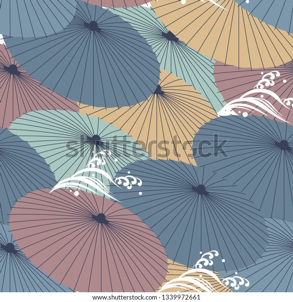 Umbrella Pattern Wave Icon Vector Rainy Stock Vector (Royalty Free ...