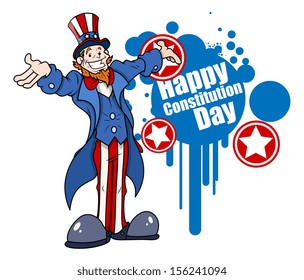 Uncle Sam Constitution Day Vector Illustration Stock Vector (Royalty ...