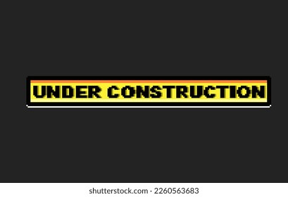 Under Construction Text Frame Pixel Art Stock Vector (Royalty Free ...