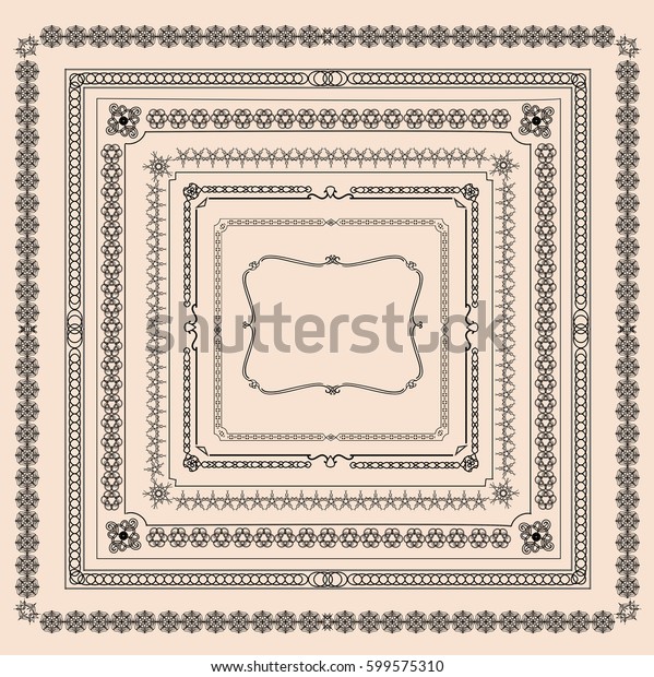 Unique Vector Frames Borders Vintage Style Stock Vector (Royalty Free ...