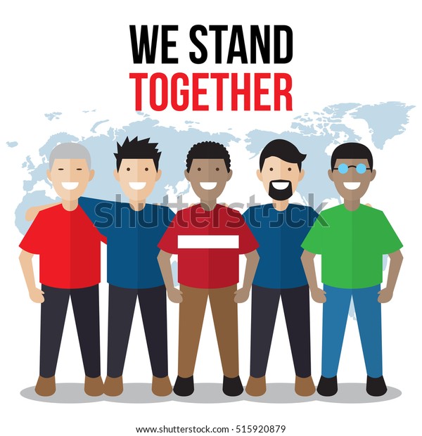 Unity Togetherness Poster Design Concept: vector de stock (libre de ...