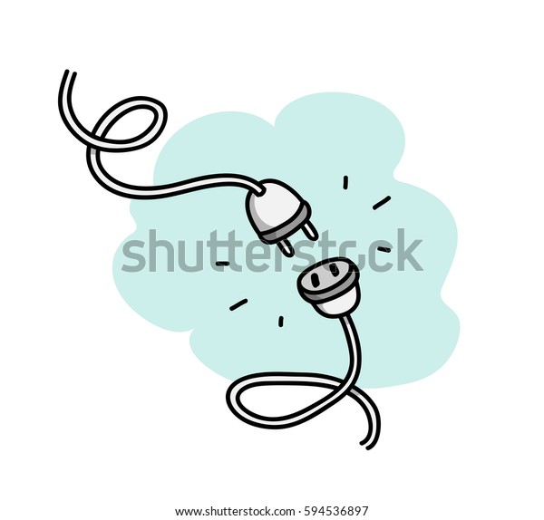 Unplugged Electrical Socket Plug Hand Drawn Stock Vector (Royalty Free ...