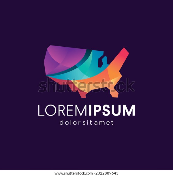 Usa Logo Design Vector Illustration Color Stock Vector (Royalty Free ...
