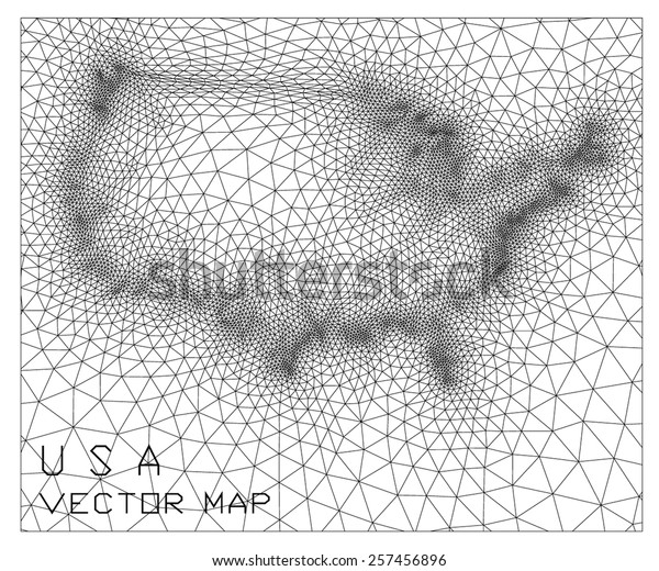 Usa Vector Map 3d Triangle Pattern Stock Vector (Royalty Free ...