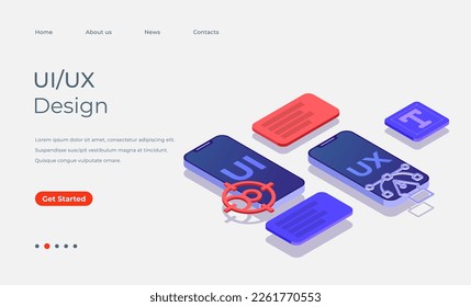 User Interface Development 3d Isometric Background Stock Vector (Royalty Free) 2261770553 ...