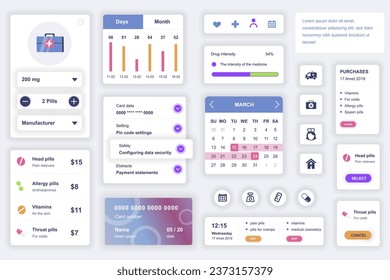 User Interface Elements Set Medical Mobile Stock Vector (Royalty Free) 2373157379 | Shutterstock