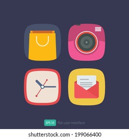 User Interface Flat Icons Set Stock Vector (Royalty Free) 170250881 ...