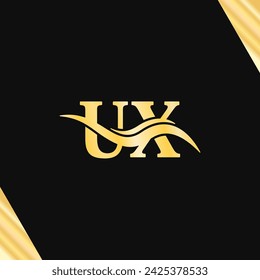 Ux Letters Logo Monogram Golden Luxury Stock Vector (Royalty Free) 2425378533 | Shutterstock