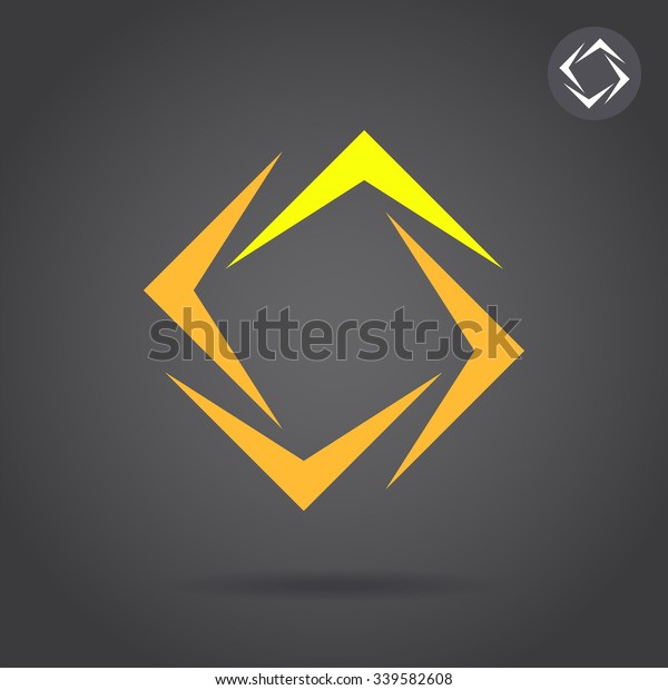 V Segmented Square Figure 2d Abstract Stock Vector (Royalty Free ...