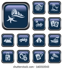 Vacations Button Set Stock Vector (Royalty Free) 167601941 | Shutterstock