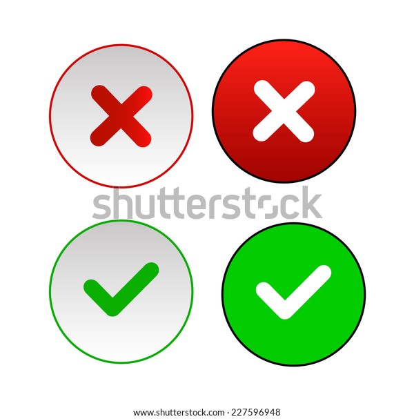 Validation Buttons Vector Icon Illustrator Eps Stock Vector (Royalty ...