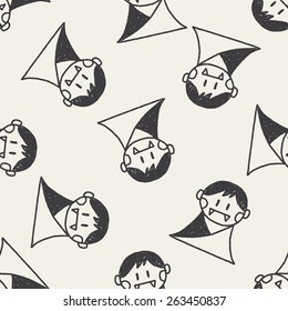Vampire Doodle Drawing Seamless Pattern Background Stock Vector ...