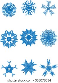 Various Winter Snowflakes Vector Set Stock Vector (Royalty Free ...