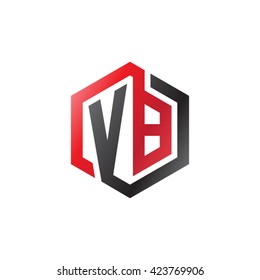 Vb Initial Letters Looping Linked Hexagon Stock Vector (Royalty Free ...