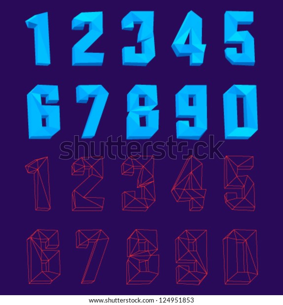 Vector 3d Polygon Numbers Stock Vector (Royalty Free) 124951853 ...