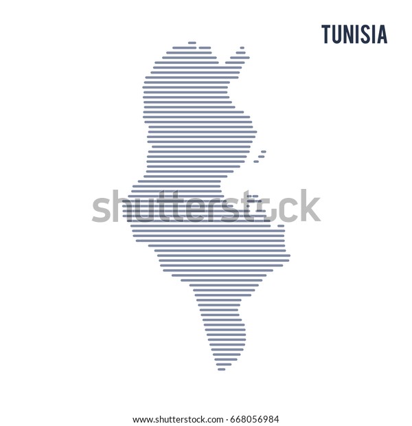 Vector Abstract Hatched Map Tunisia Lines Stock Vector Royalty Free 668056984 Shutterstock