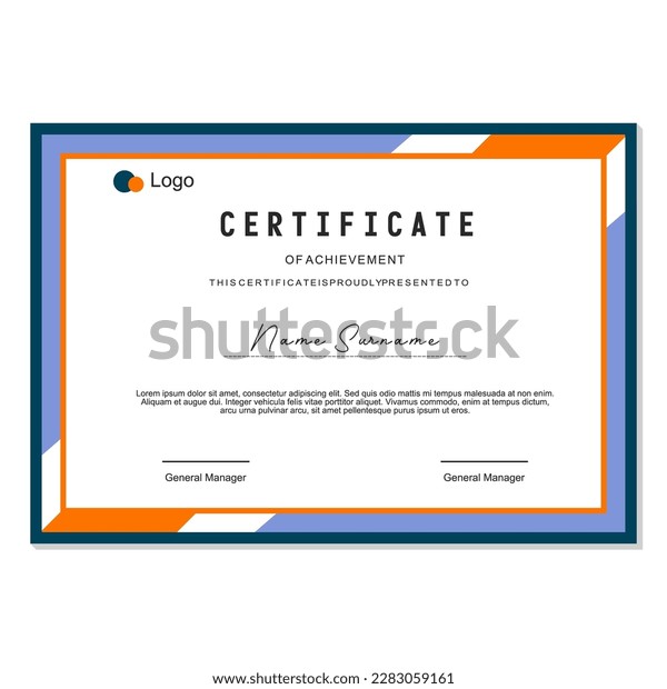Vector Award Certificate Design Template Stock Vector (Royalty Free ...