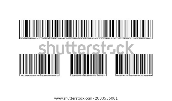 Vector Barcode Collection Black Lines Numbers Stock Vector (Royalty ...