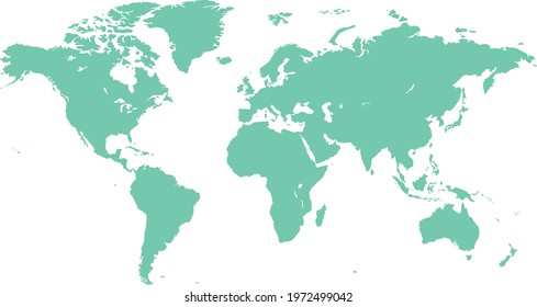 Vector Based Green World Map Stock Vector (Royalty Free) 1972499042 ...