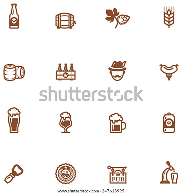 Vector Beer Icon Set Stock Vector (Royalty Free) 247613995 | Shutterstock