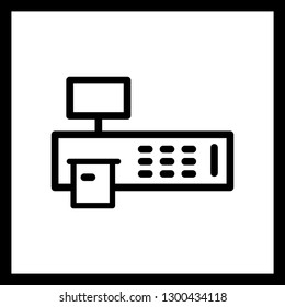 Desktop Computer Pc Line Icon Outline Stock Vector (Royalty Free ...
