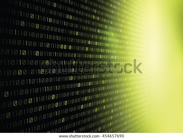 Vector Binary Code Background Green Light Stock Vector (Royalty Free ...